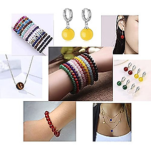 GangGangHao 750pcs 6mm Real Natural Round Stone Beads Smooth Crystals Loose Gemstone Multi Color Mixed DIY for Jewelry Making(6mm,15 Color Mix-S1)