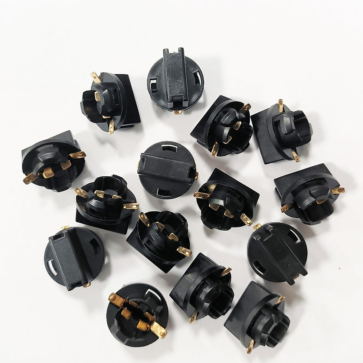 ALOPEE T10 Twist Lock Socket 194 168 Wedge Base Holder for W5W 2825 Auto Dashboard Instrument Panel Gauge Cluster Light Door Light Bulbs Holder DC 12V, Pack of 15