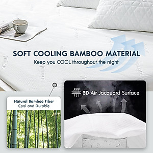 Phantoscope 100% Waterproof Mattress Protector, Queen, Mattress Cover 3D Air Soft Fabric, Mattress Pad Cover with 18'' Deep Pocket, Noiseless Washable, Queen Size