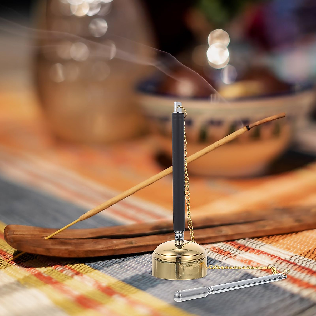 NOLITOY Tibetan Hand Bell Meditation Prayer Bells Buddhism Brass Bell Singing Scripture Implement Buddhist Supplies