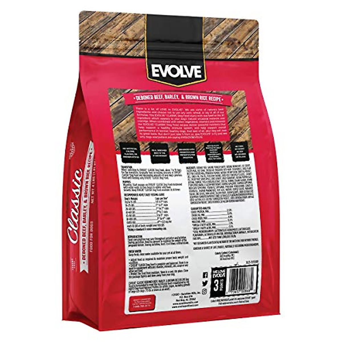 Evolve Pet Food Classics Deboned Beef, Barley and Bison Recipe Dog Food, 3.5-pounds