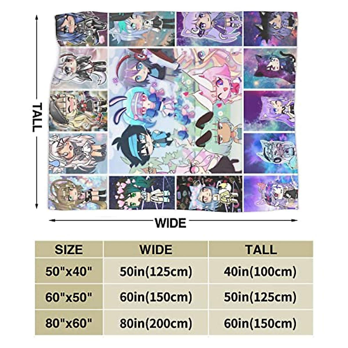 Gearbest Gacha Cartoon Game All Season Blanket Ultra Soft Throw Blanket Flannel Fleece, Warm Fuzzy Blanket for Kid Bed Couch Chair Living Room (1, 50"x40")