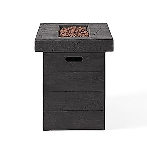Christopher Knight Home Custer Outdoor Rectangular Fire Pit - 40,000 BTU, Grey