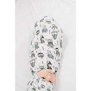 Large Premium Knit Baby Swaddle Receiving Blanket "Shiloh" by Copper Pearl