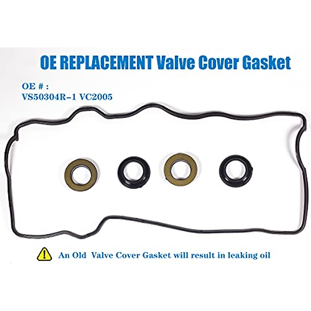VS50304R-1 1987-2000 Engine Valve Cover Gasket & Spark Plug Tube Seals Gasket Maker(650º F) Compatible With 1987-2000 Toyota Camry, 1987-1999 Celica,1991-1995 MR2, 2.0L 2.2L L4 3SFE 5SFE VC2005