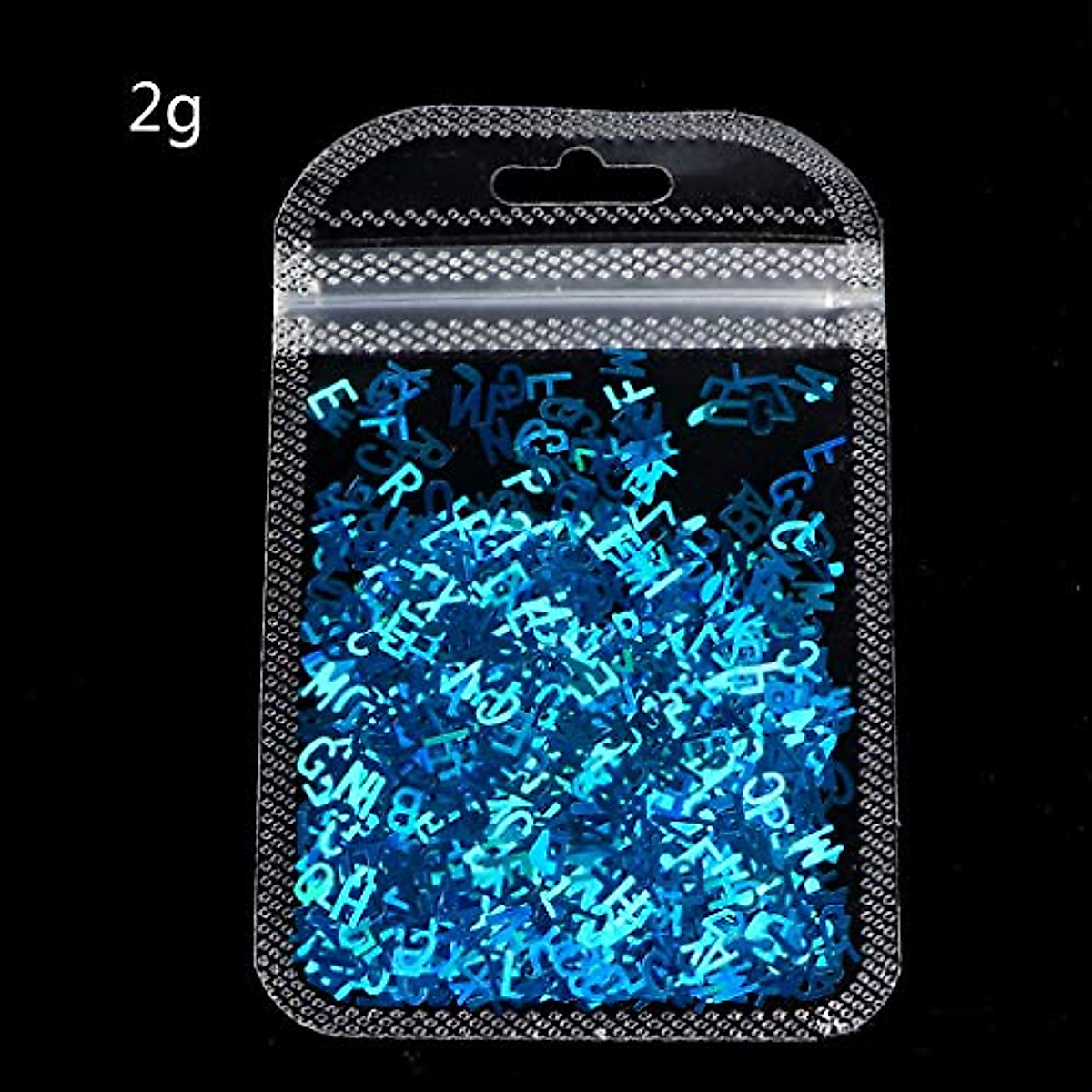 zuarfy 5 Colors Alphabet Holographic Laser- Letters Chunky Glitter Epoxy Resin Festival Chunky Letters Mixed Sequins 2g Per