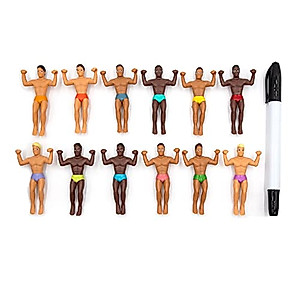 NPW Classic Themed Reusable Glass Drink Markers, 12 Count, Assorted