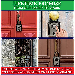Key Lock Box for Outside - Rudy Run Portable Combination Lockbox for House Keys - Key Hiders to Hide a Key Outside - Waterproof Key Safe Storage Lock Box (With Shackle)