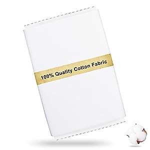 Craftido-19 Options-100% Cotton Fabric by The Yard in Solid Color 44”Wide by 3yd (9 ft) -Medium Weight 5.2 oz- for Quilting, Sewing, Crafts, Binding, Backing and Lining - White