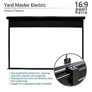 Elite Screens Yard Master Electric, 120 Inch 16:9, Outdoor Motorized Automatic Projector Projection Screen IP33, Rain/Water Protection 8K 4K Ultra HD Movie - US Based Company 2-YEAR WARRANTY