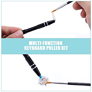 SAVITA Mechanical Keyboard Switch Puller Set, Keycap Remover Kit Keyboard Cleaner Tool Including Keycap Puller, Switch Clamp, Stem Holder, Lube Pen-Easy to Pull (Black)