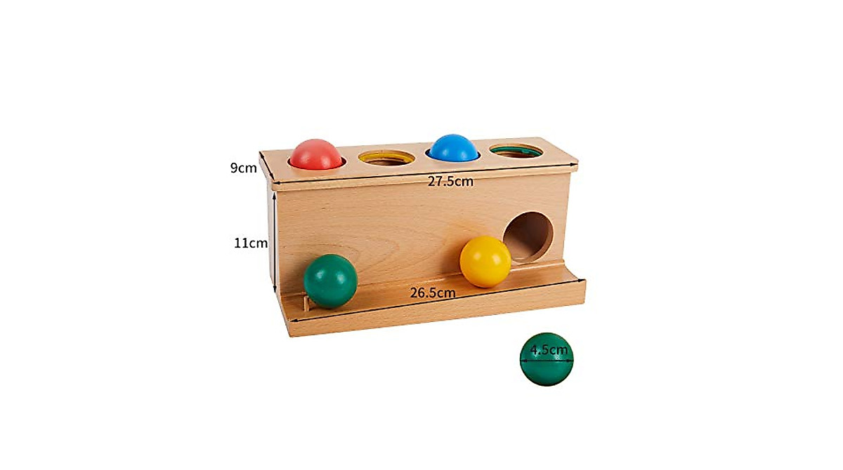 Adena Montessori Baby Push Object Permanence Ball Toy for Toddlers