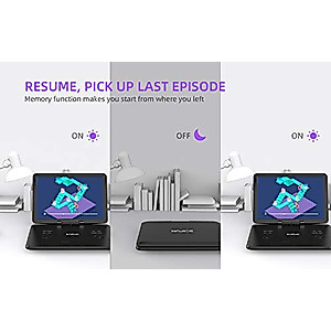 17.5" Portable DVD Player with 15.6" Large HD Screen, 6 Hours Rechargeable Battery, Support USB/SD Card/Sync TV and Multiple Disc Formats, High Volume Speaker,Black