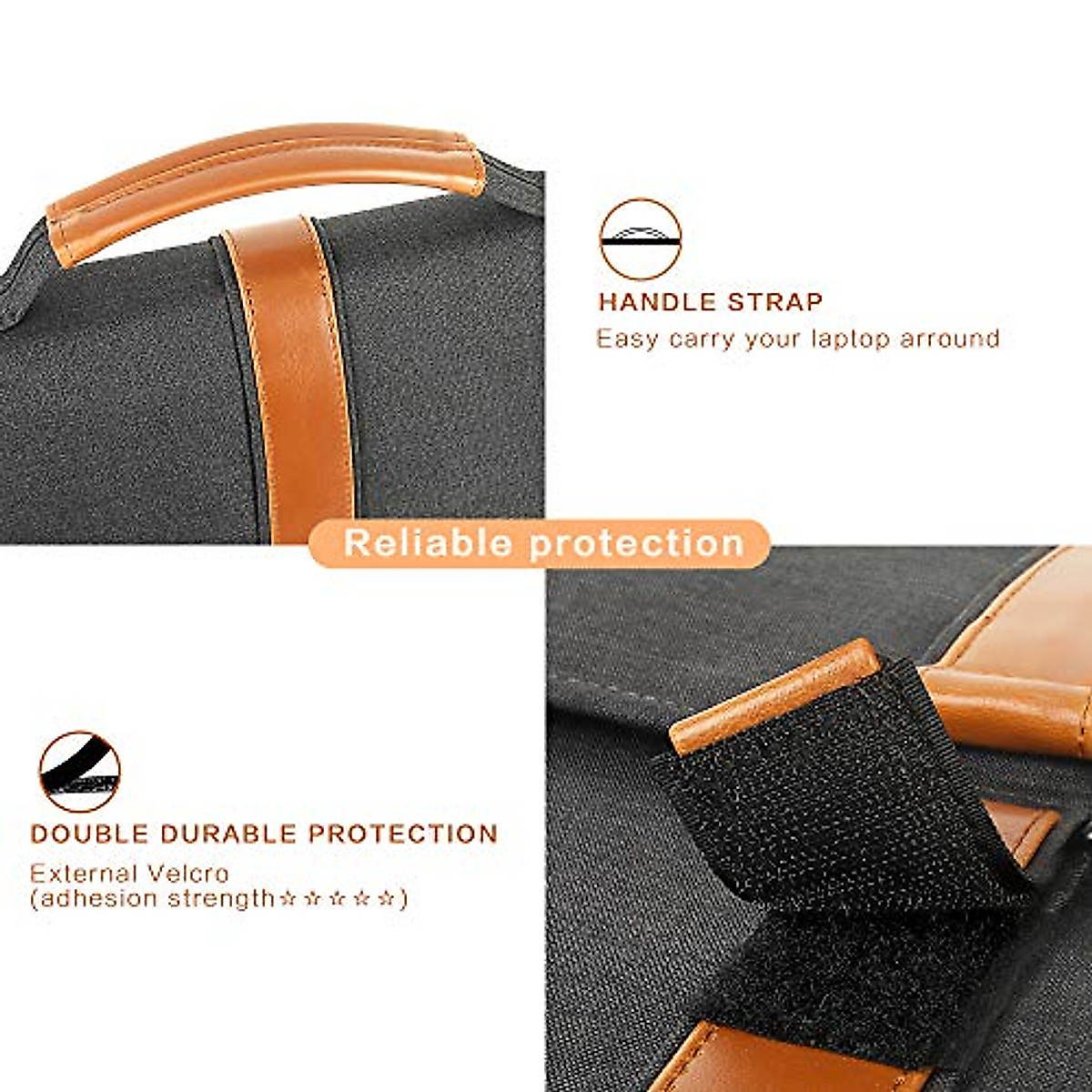 DOMISO 12.5-13 Inch Laptop Sleeve Case Handbag with Velcro Compatible with MacBook Pro 14 inch 2021 2022 M1 Pro / 13.5" Surface Book/Lenovo/HP,Dark Grey