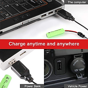 FPVERA Rc Car Battery - 2 Pack 500mah Batteries 3.7V Li-ion Rechargeable for Double Sided Rc Stunt Car RC Trucks Small RC Boat Remote Control Toy Cars E35 DE38 DE40 DE50 with USB