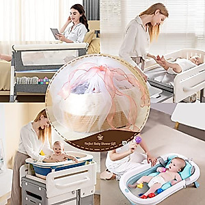 Yoe Gogh Baby Diaper Caddy Organizer, Rope Woven Nursery Storage Basket with Adjustable Divider, Portable Car Travel Diapers Organizer, Large Capacity Caddies (Khaki)