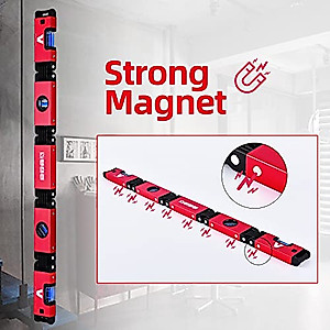 Foldable Level,BOWEITI 28 Inch Multi-Function Folding Level Measurement Tool with 45°/90°/180° Bubbles,Magnetic Versatile Hinged Level for Precise Leveling