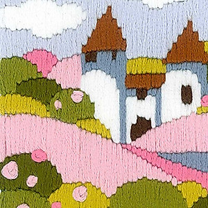 Pink Garden Counted Cross Stitch Kit-4.75"X4.75" 10 Count