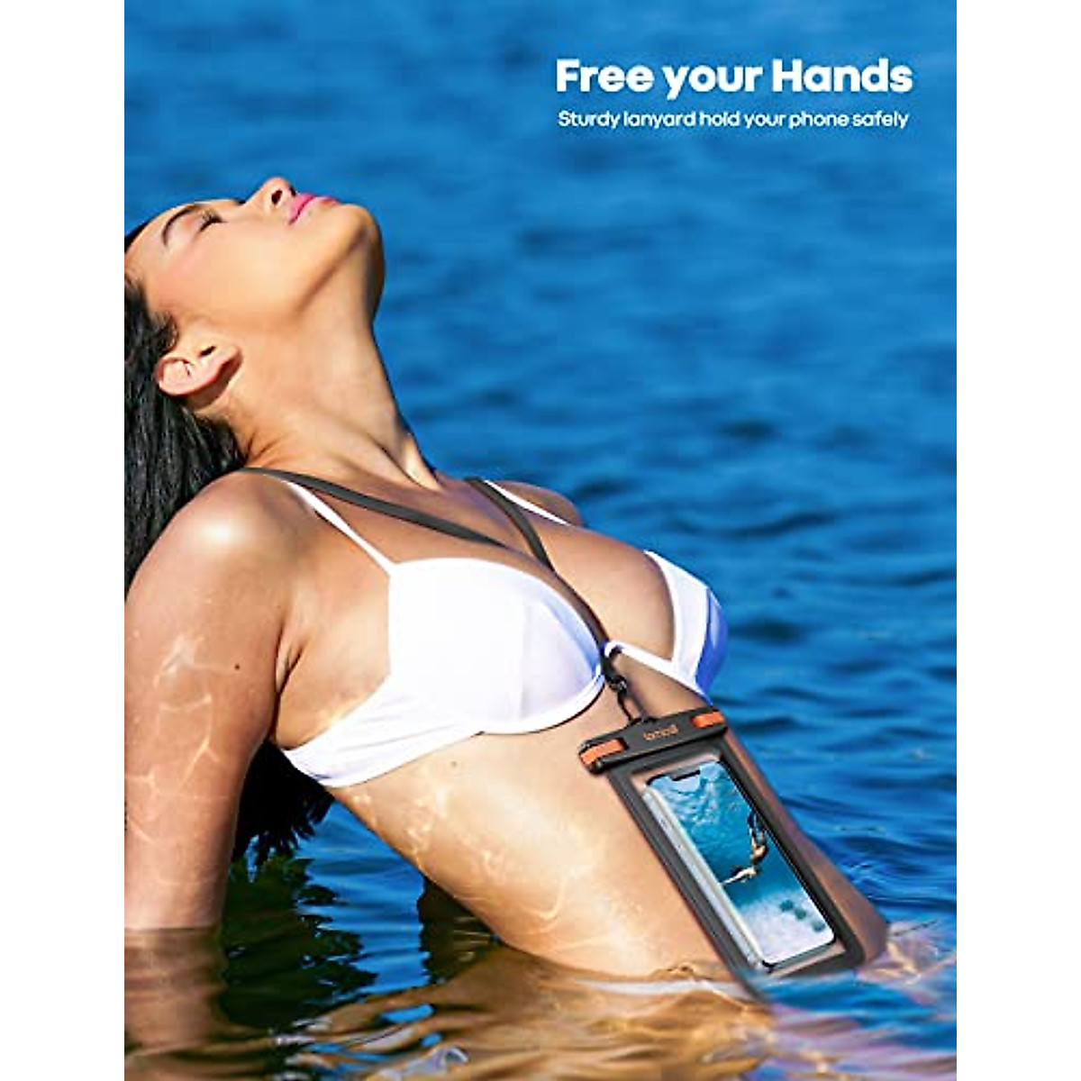 Lamicall Waterproof Phone Pouch Case - [2 Pack][Easy Lock & Heavy Duty] IPX8 Water Proof Cell Phone Dry Bag for iPhone 14 13 12 11 XS XR X Pro Max Plus Mini, S22 S21 Ultra, more 4-7" Cellphones, Black