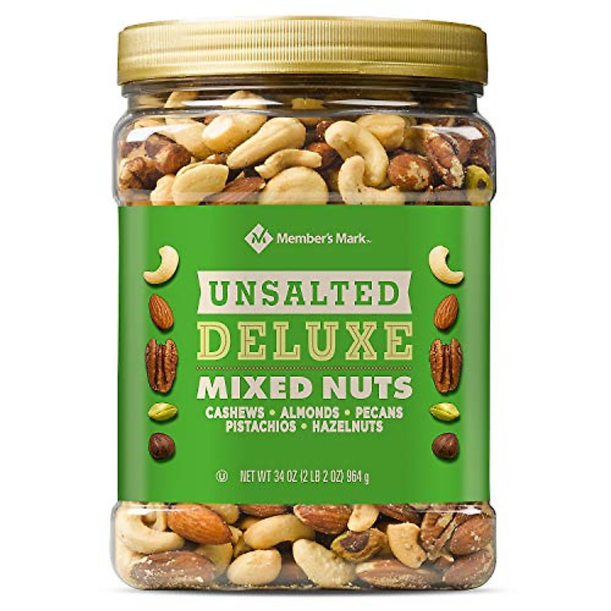 Member's Mark Unsalted Deluxe Mixed Nuts 34 oz. (pack of 3) A1