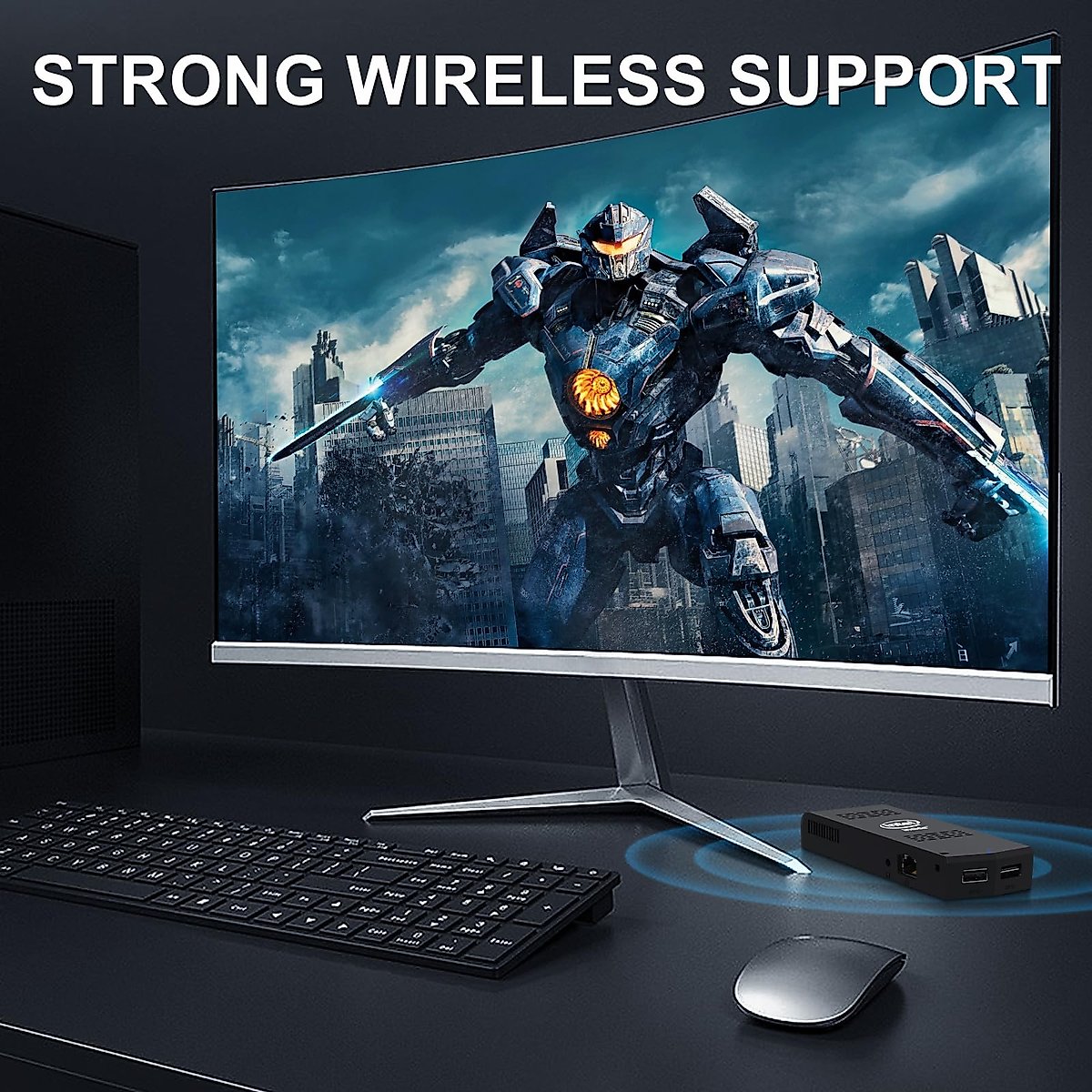 AIOEXPC Mini Computer Stick with Windows 11 Pro Intel Celeron J4125 8GB DDR4 256GB SSD PC Stick Support UHD 4K 60Hz WiFi 2.4G/5G Gigabit Ethernet BT 4.2