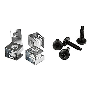 StarTech.com 10-32 Server Rack Screws - 50 Pack - Network Rack Screws and Clip Nuts for Rack Mount Server Cabinet or Enclosure , TAA (CLPSCRW1032)