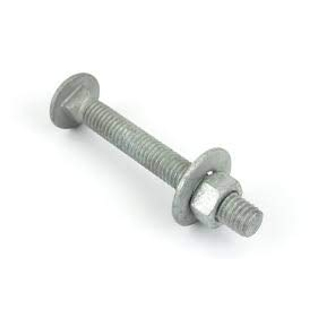 5/8"-11 x 12 Hot Dipped Galvanized Carriage Bolt w/Nuts & Flat Washers, Grade A, 6" of Thread, Quantity 25 - by Fastener Depot, LLC