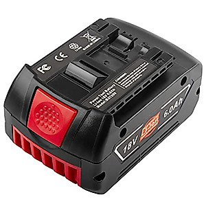 Labtec 2 Packs BAT609 18V 6000mAh Lithium Battery Replacement for Bosch 18V Battery BAT609 BAT610G BAT618G BAT619 BAT621 BAT620 Cordless Power Tool Battery