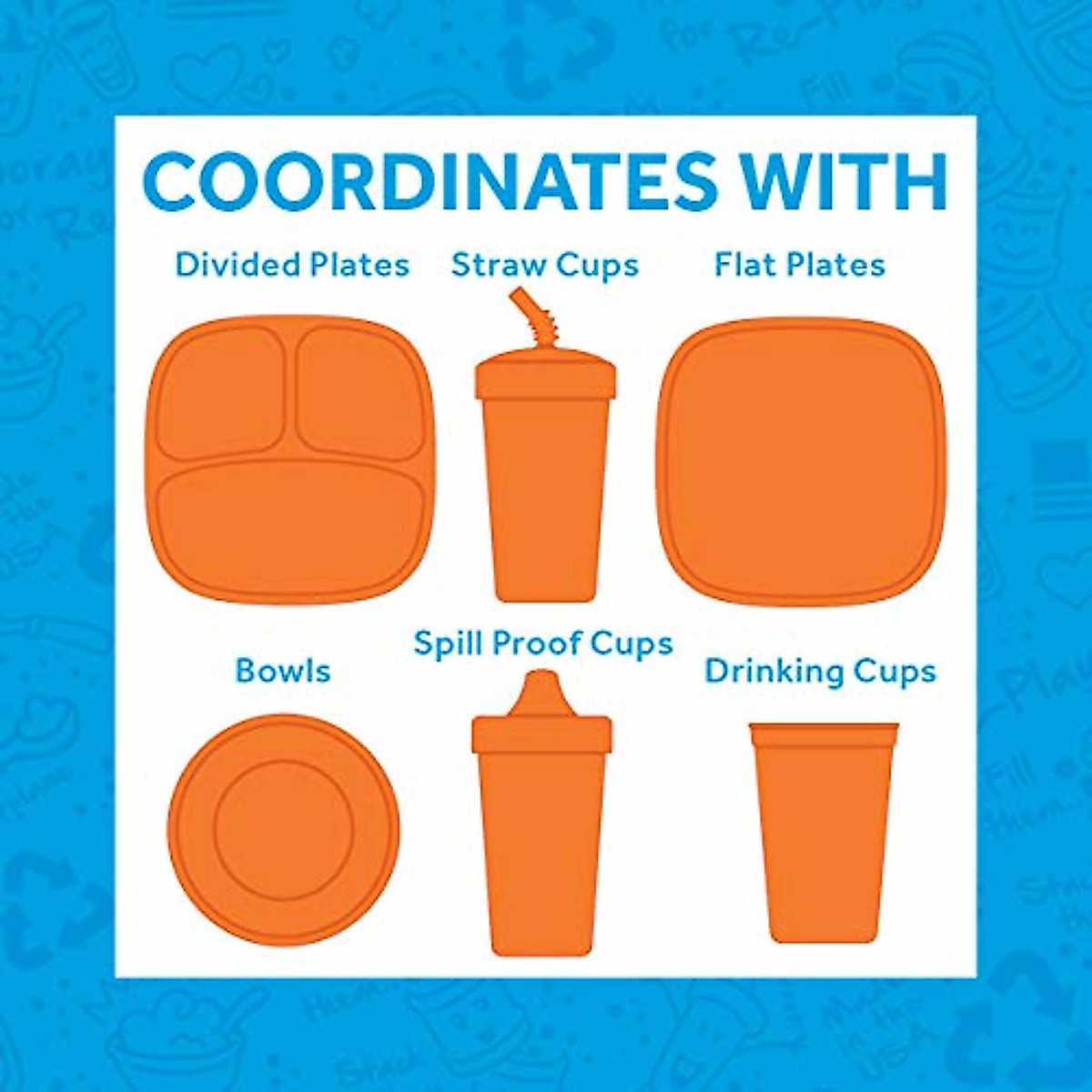 RE-PLAY Made in USA 8pk Toddler Feeding Spoon and Fork Set| Made from BPA Free Eco Friendly Recycled Milk Jugs - Virtually Indestructible | Aqua, Sunny Yellow, Lime & Teal | Dishwasher Safe |Aqua Asst