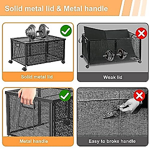 TOPCHASE Toy Box, Toy Storage Organizer 70L with Wheels and Lids, Collapsible Sturdy Metal Toy Chest for Stuffed Animal Storage, Kids Toy and Dog Toy, Black Toy Storage Bin for girls and boys, 1 Pack