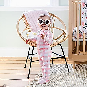 Burt's Bees Baby baby girls Pajamas, Zip Front Non-slip Footed Pjs, 100% Organic Cotton and Toddler Sleepers, Autumn Blooms 2-pk, 12 Months US