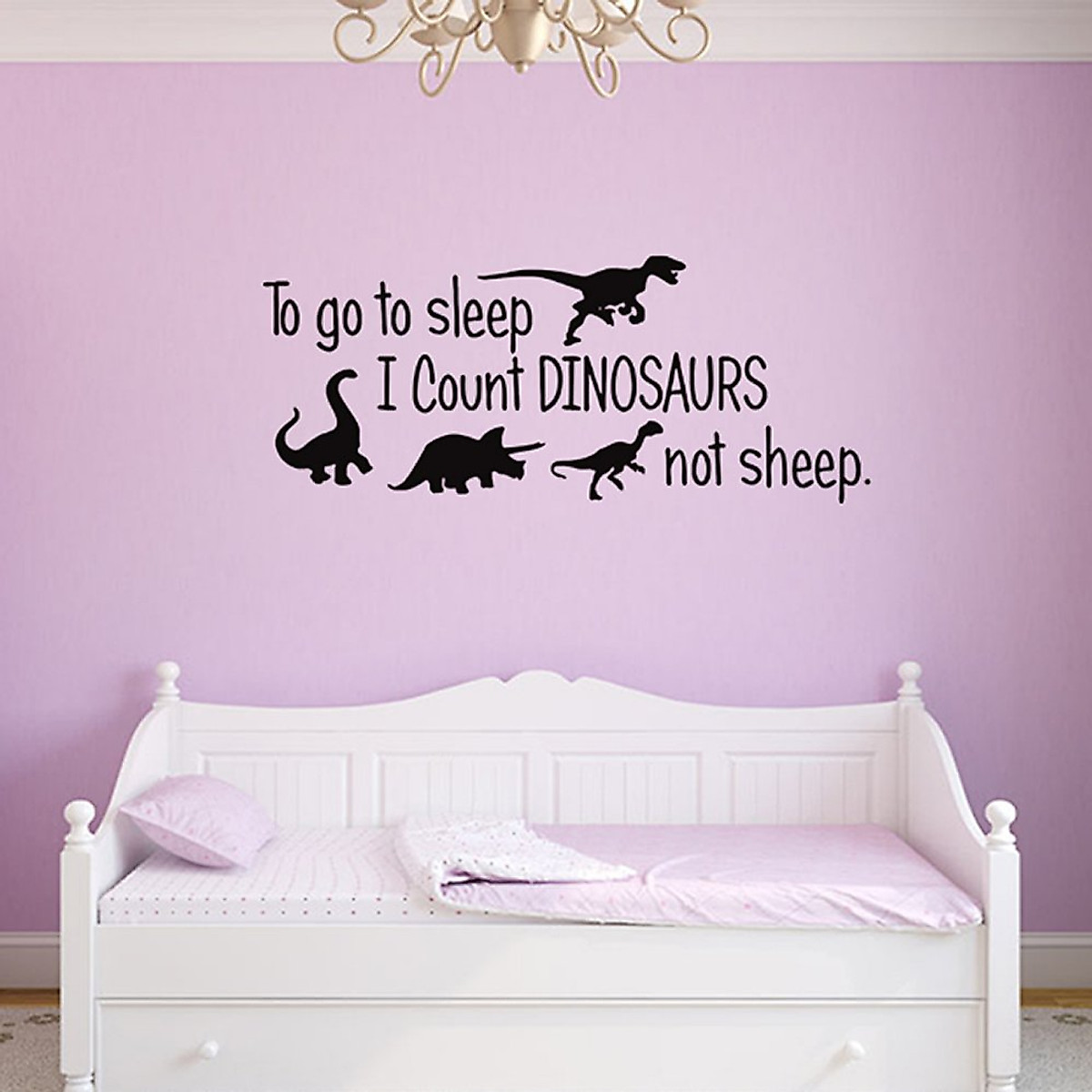 to Go to Sleep I Count Dinosaurs Not Sheep Vinyl Wall Decals Kids Room Bedroom Nursery Cartoon Wall Art Home Decor Stickers