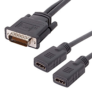 cablecc DMS-59Pin Male to Dual HDMI 1.4 HDTV Female Splitter Extension Cable for PC Graphics Card