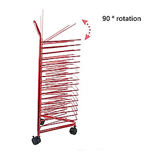 AIWFL Art Drying Rack for Classroom Paint Drying Rack Art 16 Shelves Metal Artwork Storage Display Rack Art Drying Rack with Wheels for Classroom Painting Crafts
