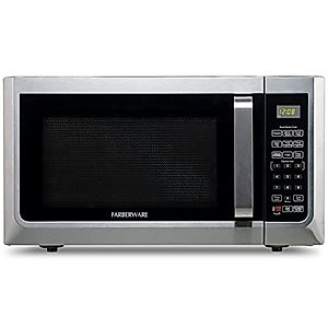 Farberware Countertop Microwave 1100 Watts, 1.3 cu ft - Microwave Oven With LED Lighting and Child Lock - Perfect for Apartments and Dorms - Easy Clean Stainless Steel