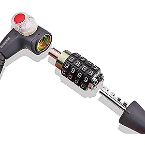 Bicycle Lock, Scooter Bike Motorcycle Cable Chain Lock, 180X1.2Cm, Double Open Key Combination Lock, High Strength Steel Cable