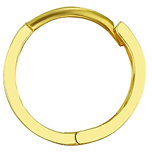 14k REAL Yellow Gold 2mm Thickness Huggie Earrings (11 x 11 mm)