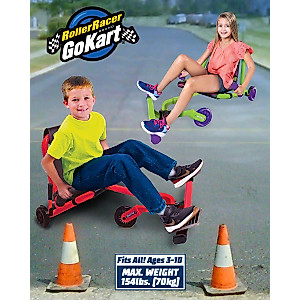 Roller Racer Go Kart, Swing Side-to-Side for Amazing Ride, Powered by Zig-Zag Motion, Rides on Any Hard Surface (Indoors and Outdoors)
