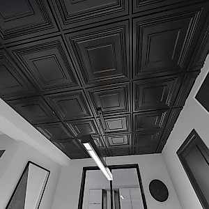 Art3d 24" x 24" (Pack Of 12) Wall Panel Modern, Black