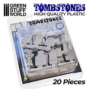 Greenstuff World Miniature Accessories: Tombstones Graveyard Terrain Set