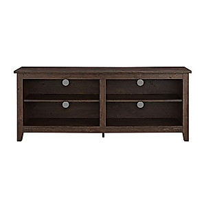 Walker Edison Wren Classic 4 Cubby TV Stand for TVs up to 65 Inches, 58 Inch, Brown