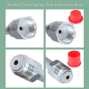 59Inch Airless Paint Sprayer Tip Extension Pole, Spray Gun Tip Extension Rod with Red Guard