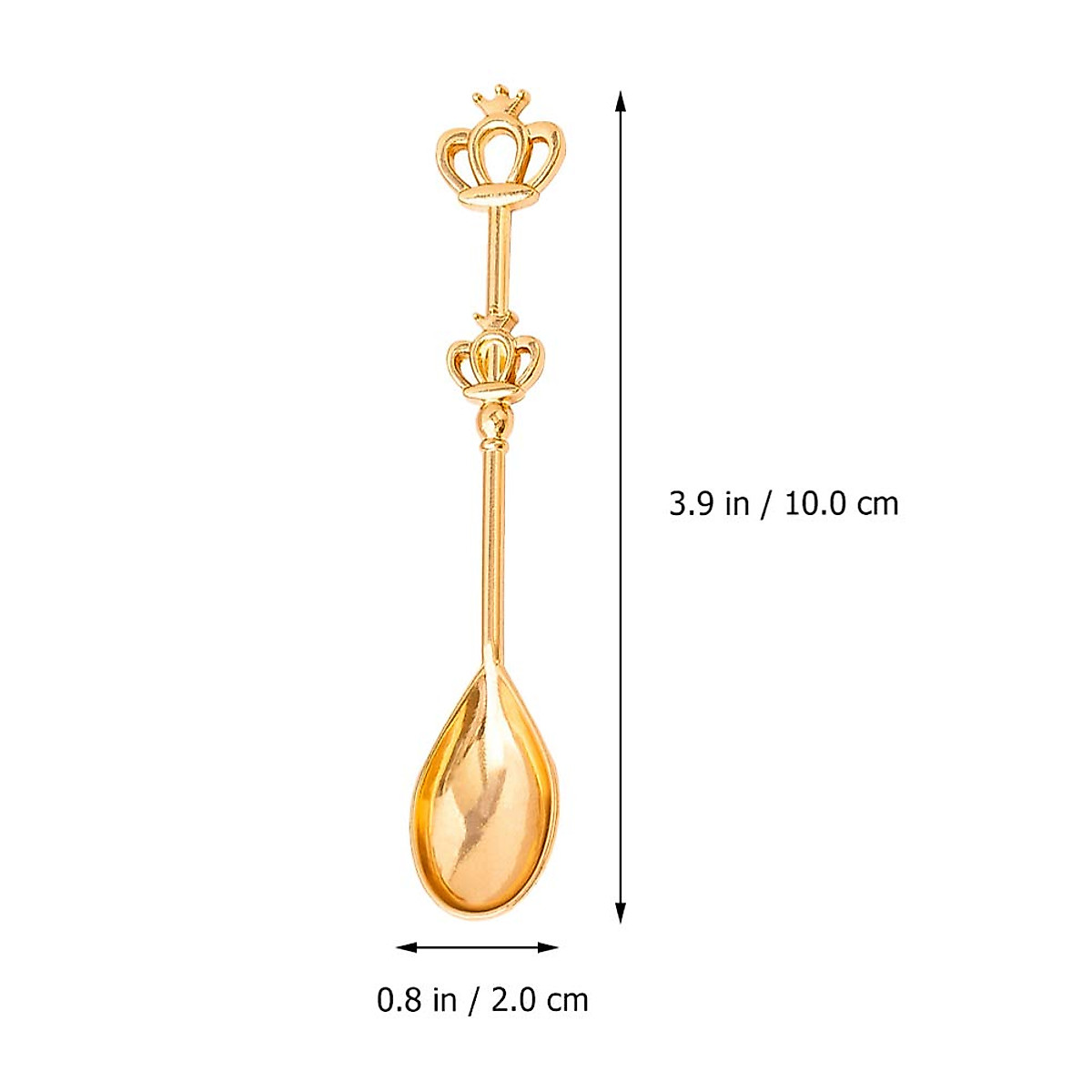 ABOOFAN 8PCS Stainless Steel Golden Coffee Cake Spoon Crown Cake Spoons Small Teaspoon for Ice-Cream, Soup, Salt, Sugar, Tea Stirring