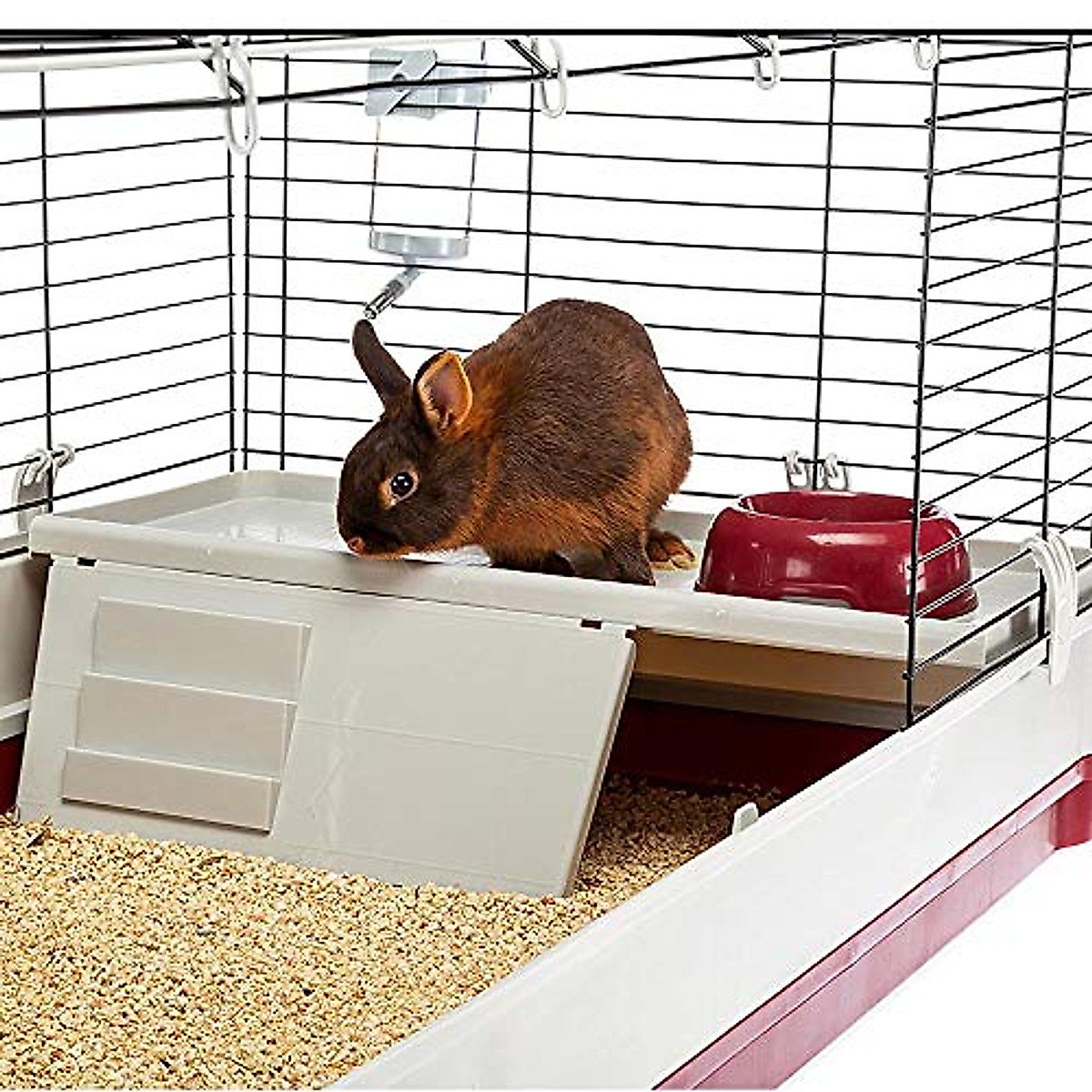 Ferplast Krolik XXL Rabbit Cage with Wire Extension, Rabbit Cage Includes All Accessories & Measures 63.8 L x 23.62 W x 19.68 H Inches, 1-Year Warranty, 63.78 x 23.62 19.62 x 19.68", Multicolor