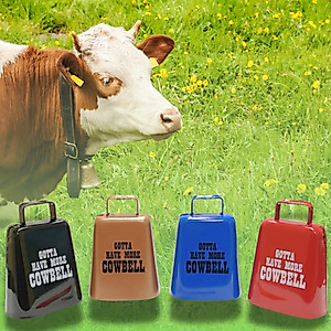 Bevin Bells "Gotta Have More Cowbell" (Medium) | Kentucky Cow Bell w/ Copper Color | Made from Steel | Loud Noise Makers w/ Handle | Made in CT, USA