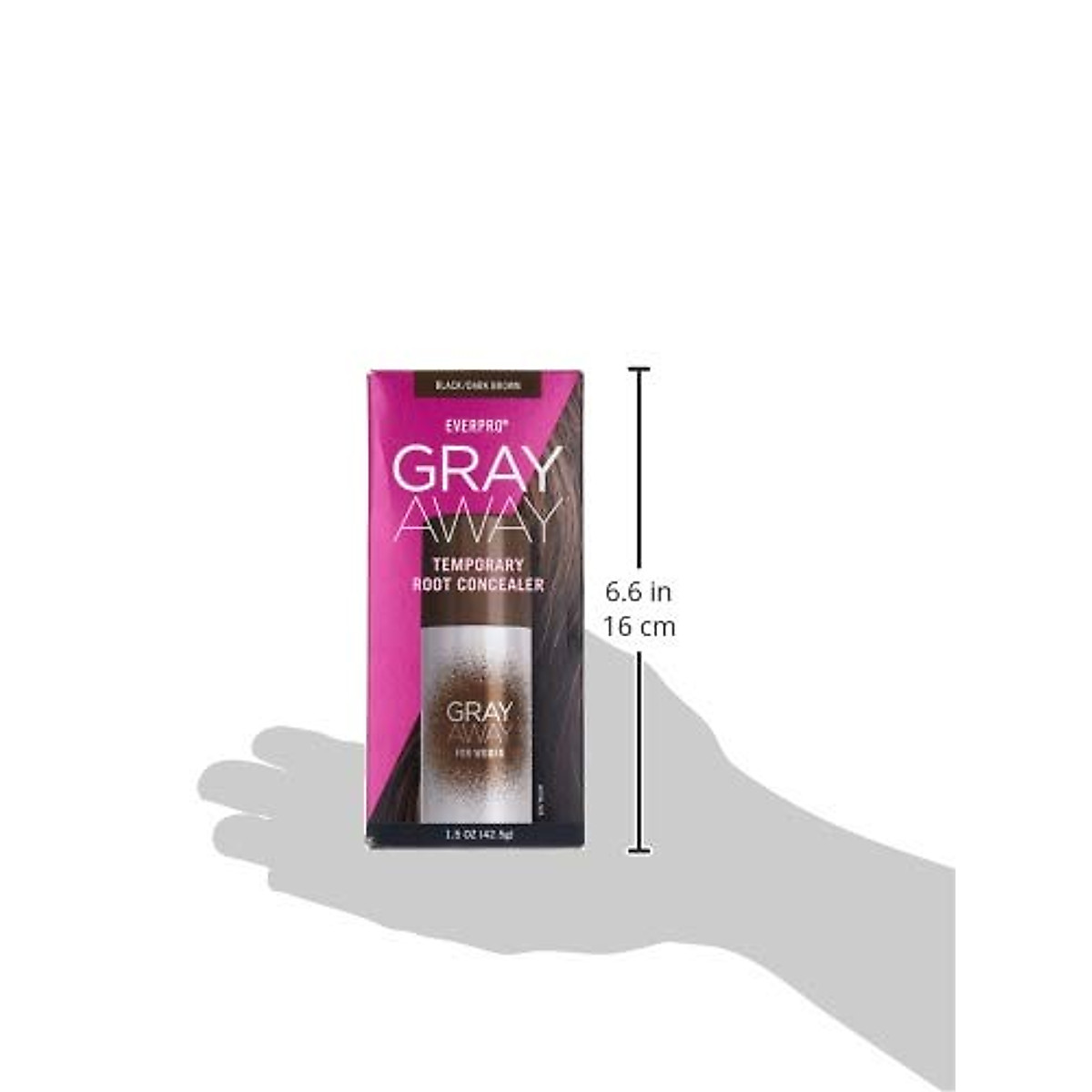 Everpro Gray Away Temporary Root Concealer, Black/Dark Brown 1.5 oz.