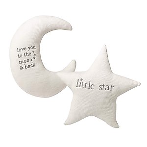 Lillian Rose White Star and Gray Moon Nursery Pillow Set
