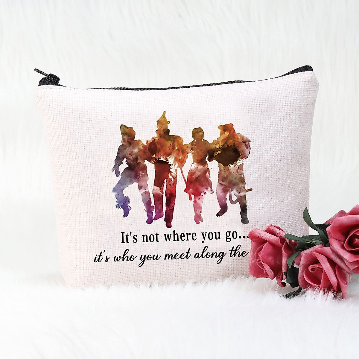 POFULL Tinman Movie Inspired Gifts Its Not Where You Go But Who You Meet Zipper Pouch Bag Dorothy Ruby Inspired Gift (Its Not Where You Go bag)