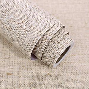 lenify Beige Grasscloth Wallpaper Peel and Stick Wallpaper Textured Contact Paper 15.7inch x 118.1inch Faux Linen Wallpaper Vintage Grasscloth Contact Paper Self Adhesive Removable Wallpaper Vinyl