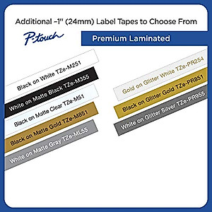 Brother Extra Strength Adhesive Tape 24mm x 8m Black On Clear (TZe-151)